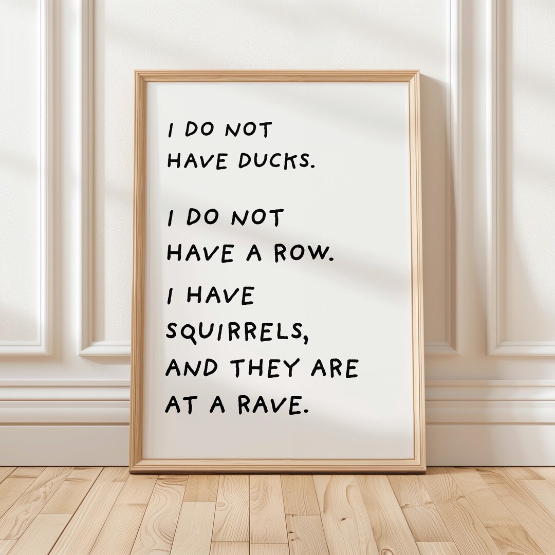 Funny Squirrel Rave Poster: Quirky Animal Lover Wall Art - Etsy
