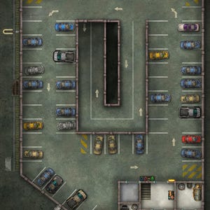 Modern Parking Lot Battlemap, Dnd Map, Modern Maps, Sci Fi Battlemap ...