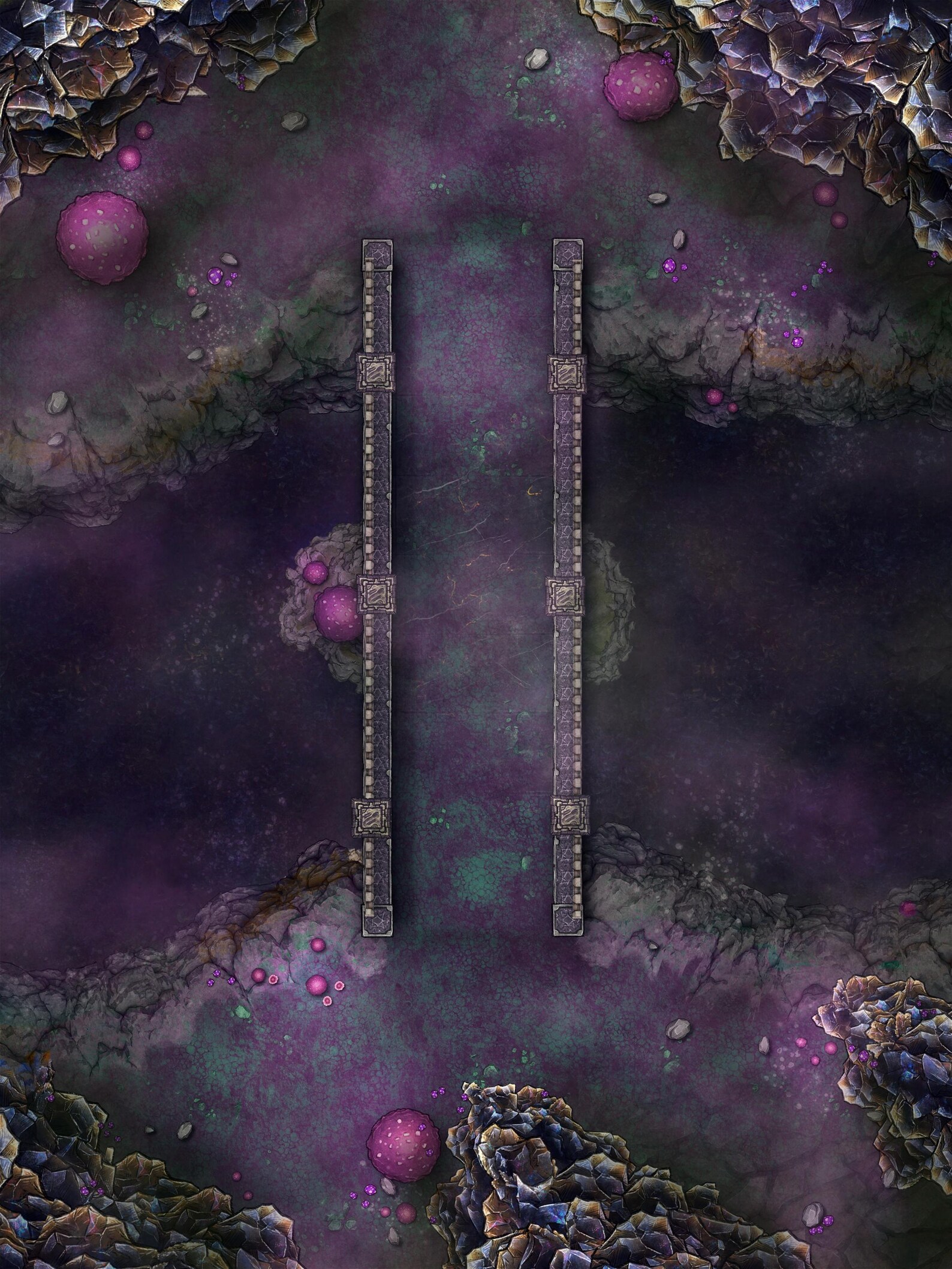 Bridge Battlemap, Dnd Map, Forest, Winter, D&D, Cave, Underdark ...