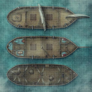 Ship Battlemap, Dnd Map, Sailing Ship, D&D, Battle Map, Dungeons and ...
