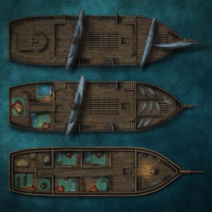 Ship Battlemap, Dnd Map, D&D, Battle Map, Dungeons and Dragons, 5e ...