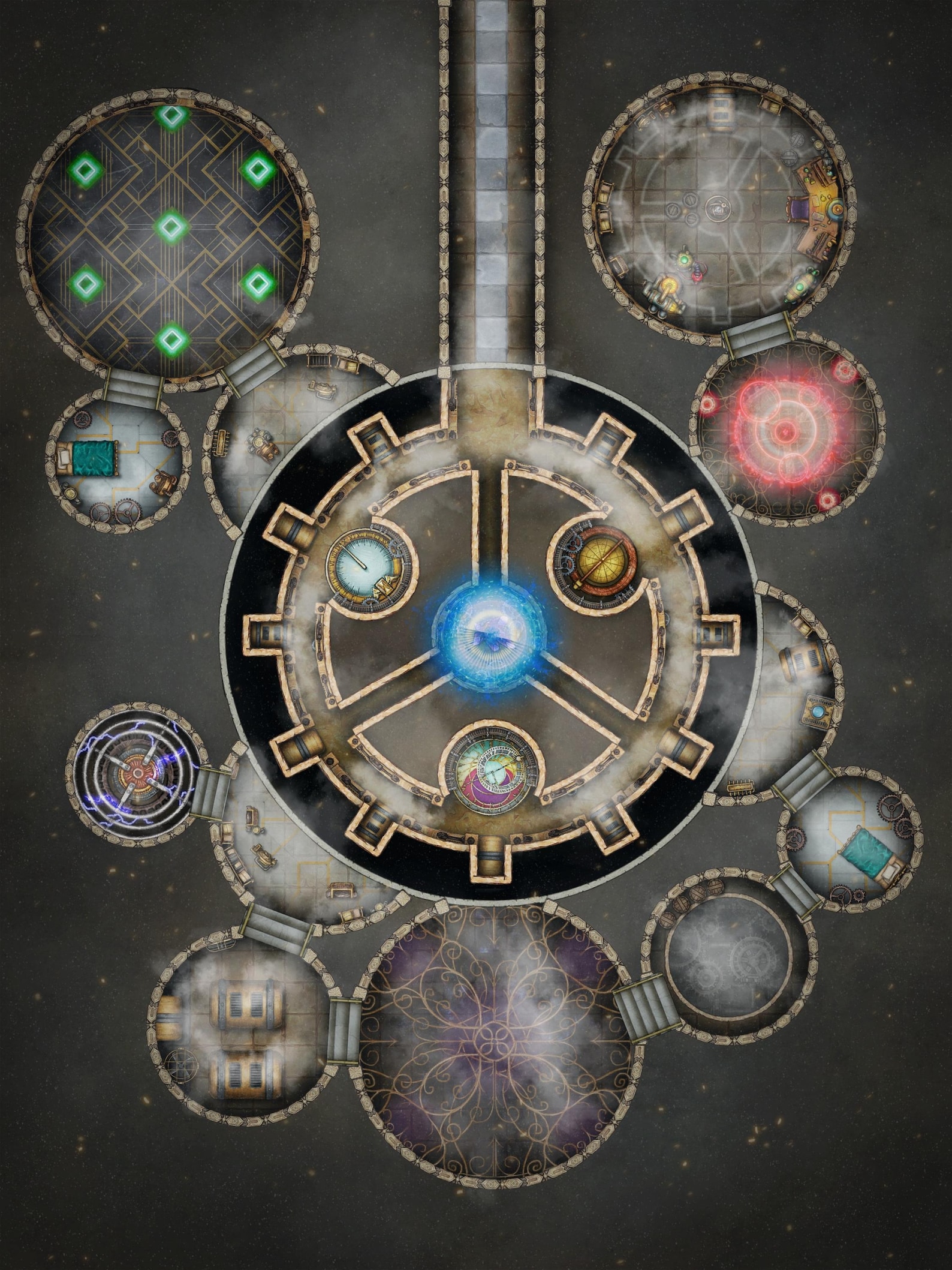 Steampunk Battlemap, Dnd Map, D&D, Battlemap, Clockwork, Dungeons and ...