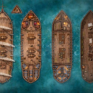Ship Battlemap, Dnd Map, Warship, D&D, Battle Map, Dungeons and Dragons ...