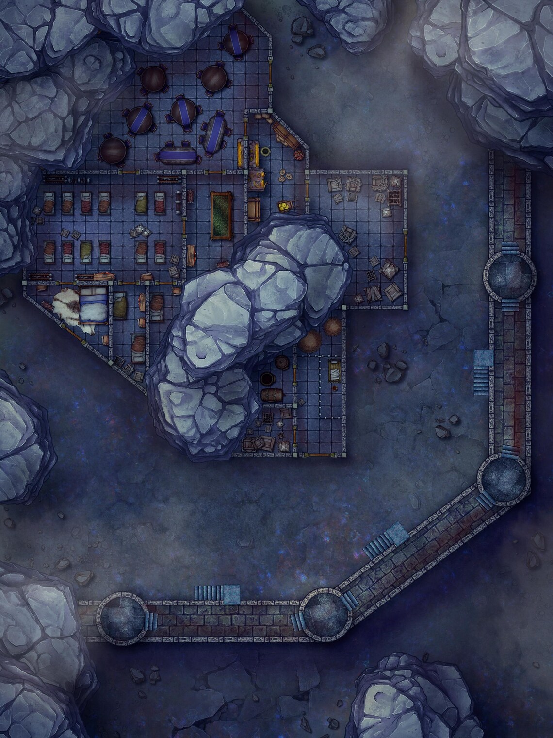 Underdark Fort Battlemap, Dnd Map, Cave, Castle, D&D, Battle Map ...