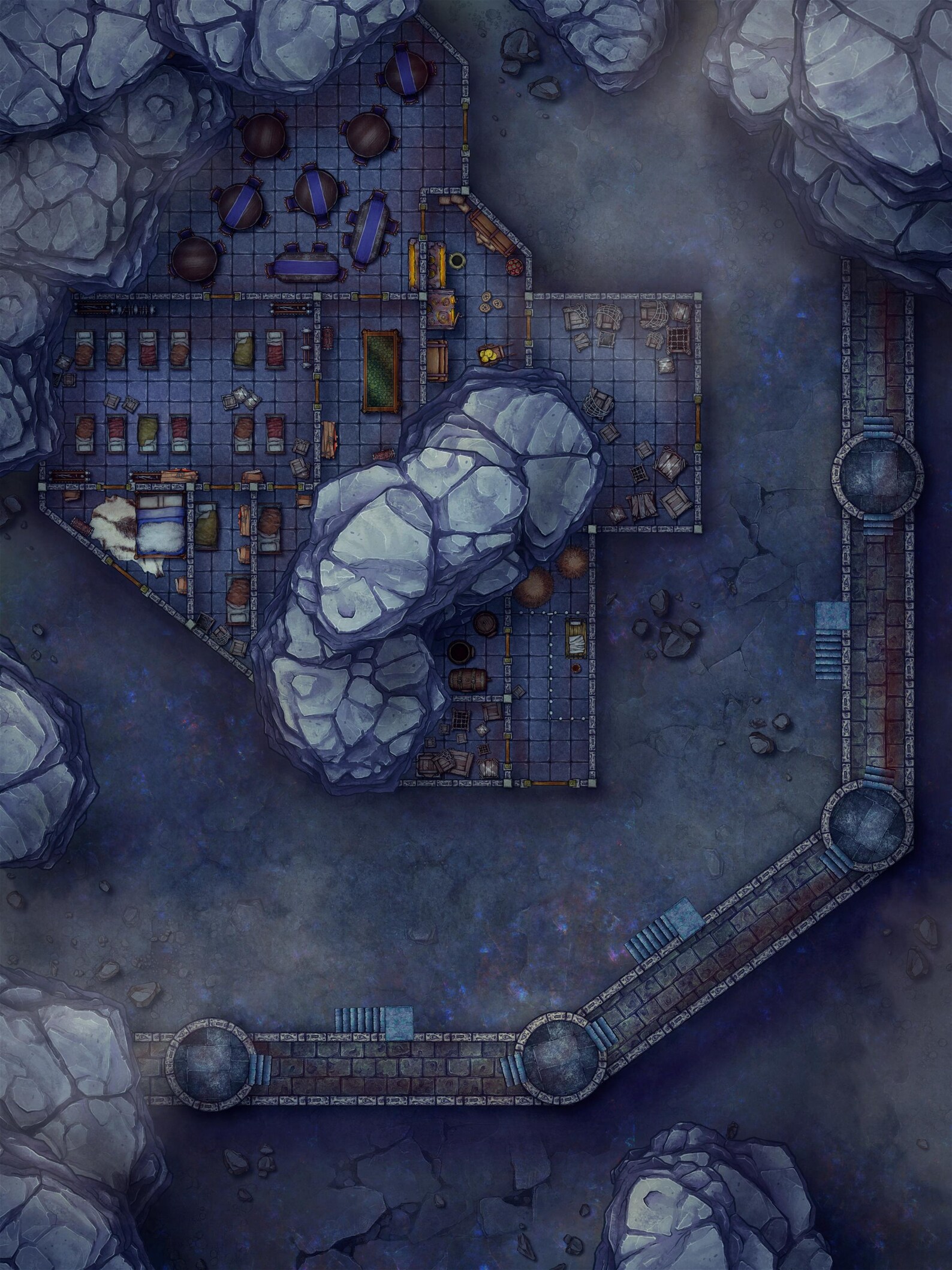 Underdark Fort Battlemap, Dnd Map, Cave, Castle, D&D, Battle Map ...