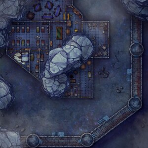 Underdark Fort Battlemap, Dnd Map, Cave, Castle, D&D, Battle Map ...
