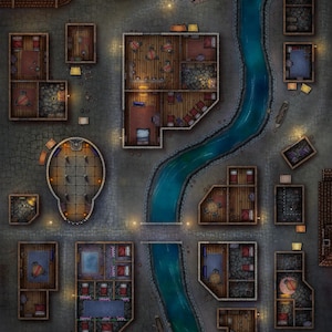 Underdark City Battlemap, Dnd Map, Town, City Streets, D&D, Battle Map ...