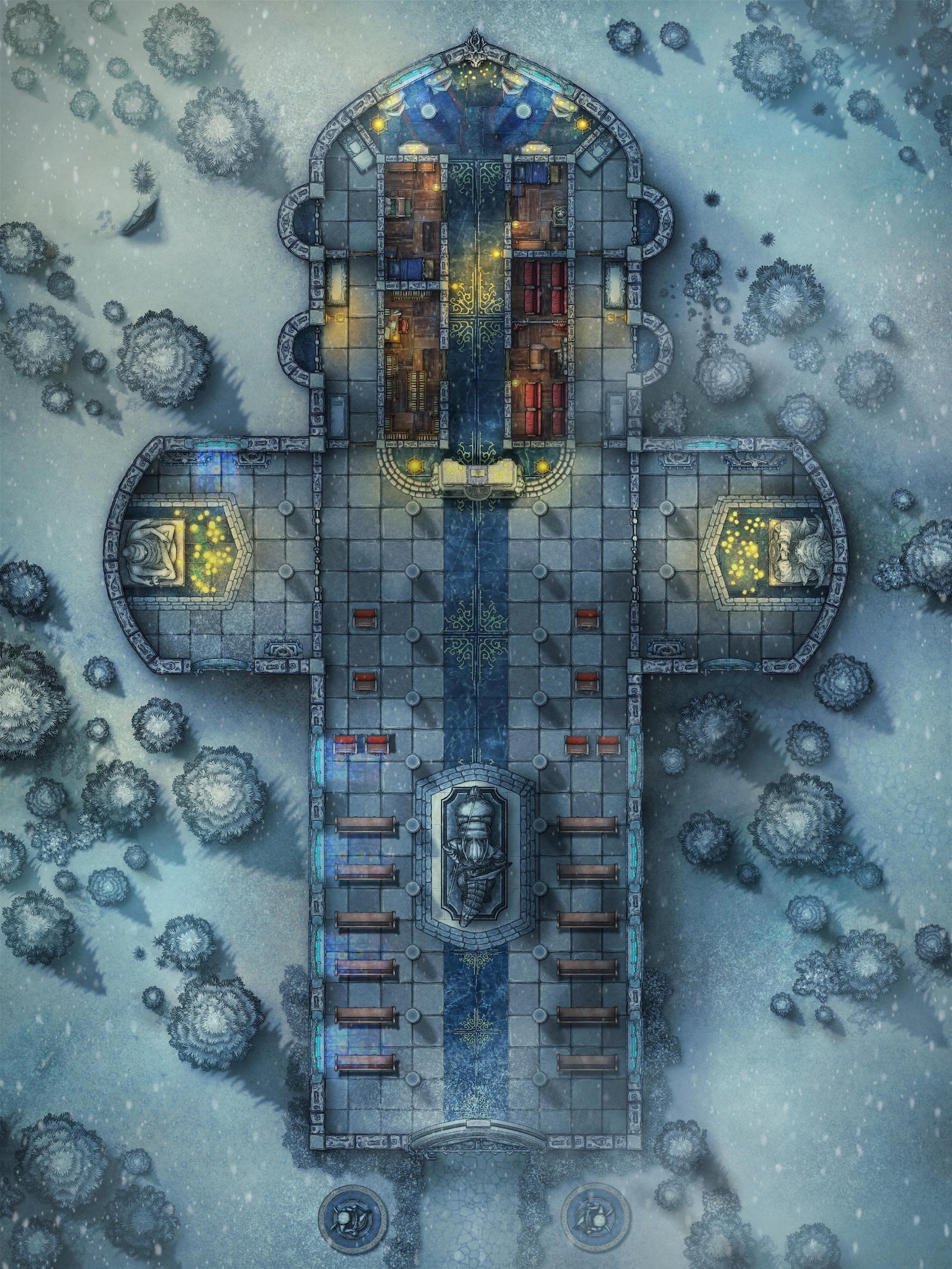 Cathedral Battlemap, Dnd Map, D&D, Battlemap, Temple, Church, Dungeons ...