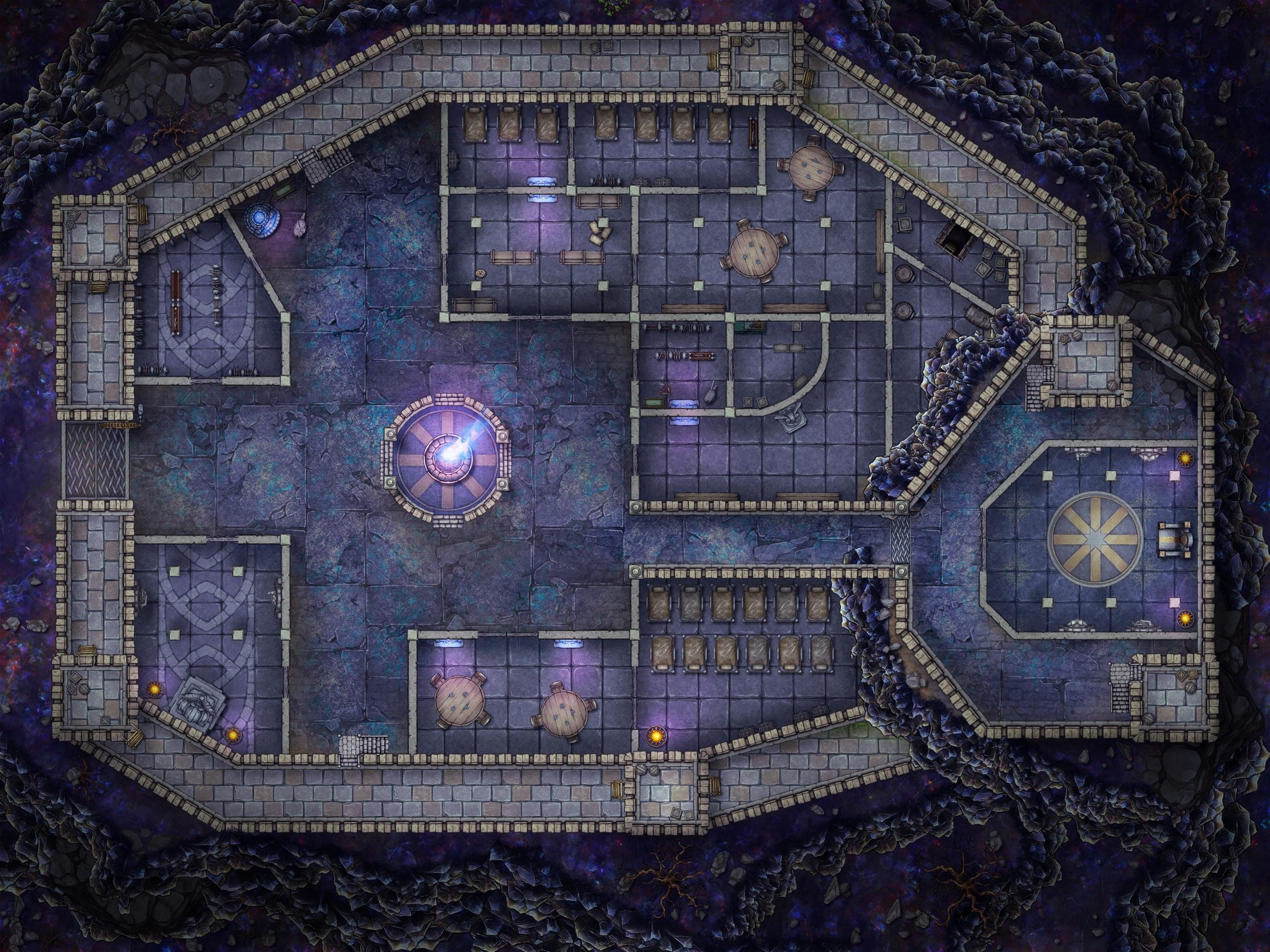 Castle Battlemap, Dnd Map, Crypt, Dwarven, D&D, Battle Map, Dungeon ...