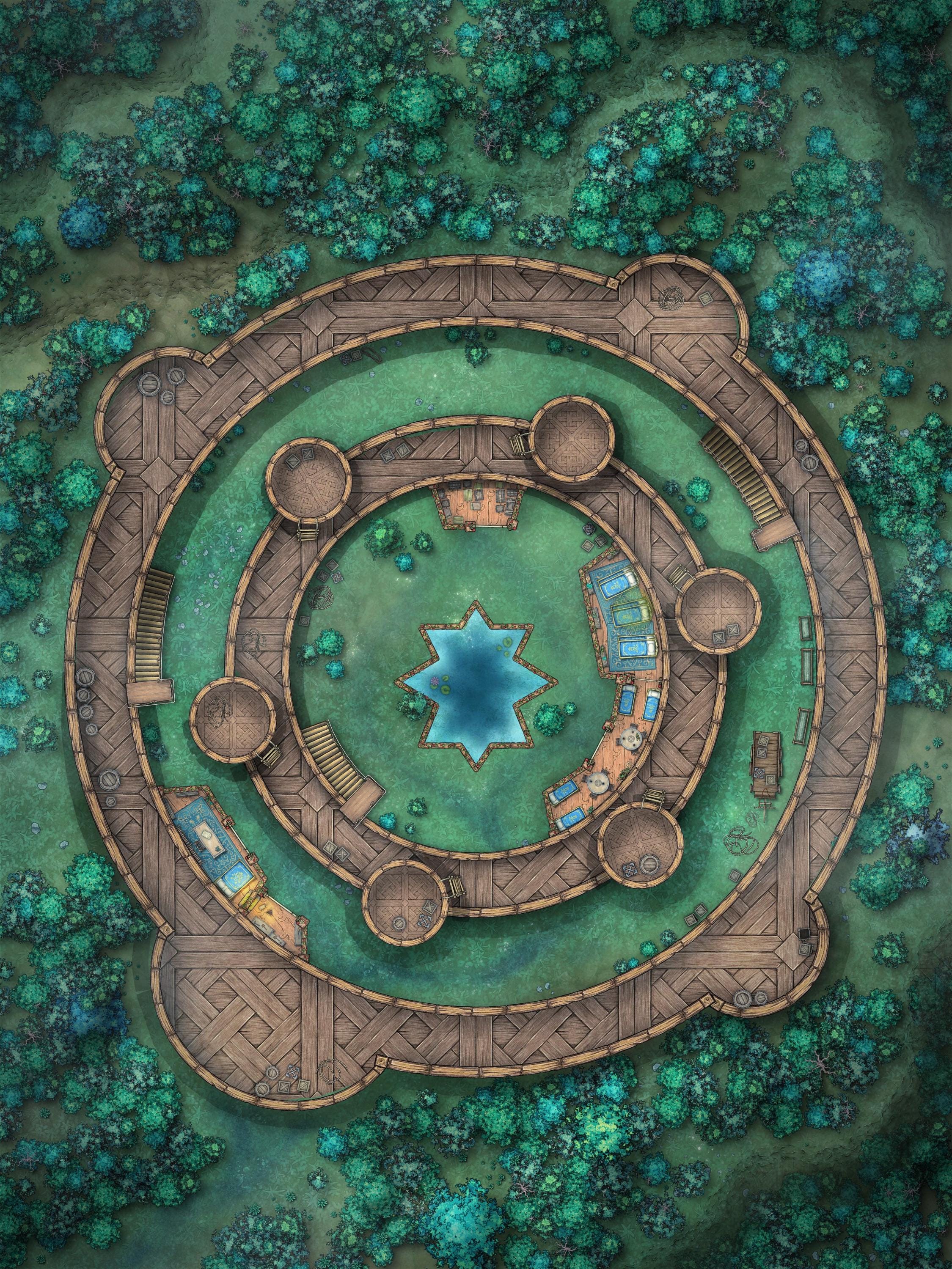 Elven Castle, Fort, Dnd Maps, Battlemap, D&D, Pathfinder, Town Map ...