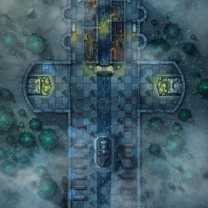 Cathedral Battlemap, Dnd Map, D&D, Battlemap, Temple, Church, Dungeons ...