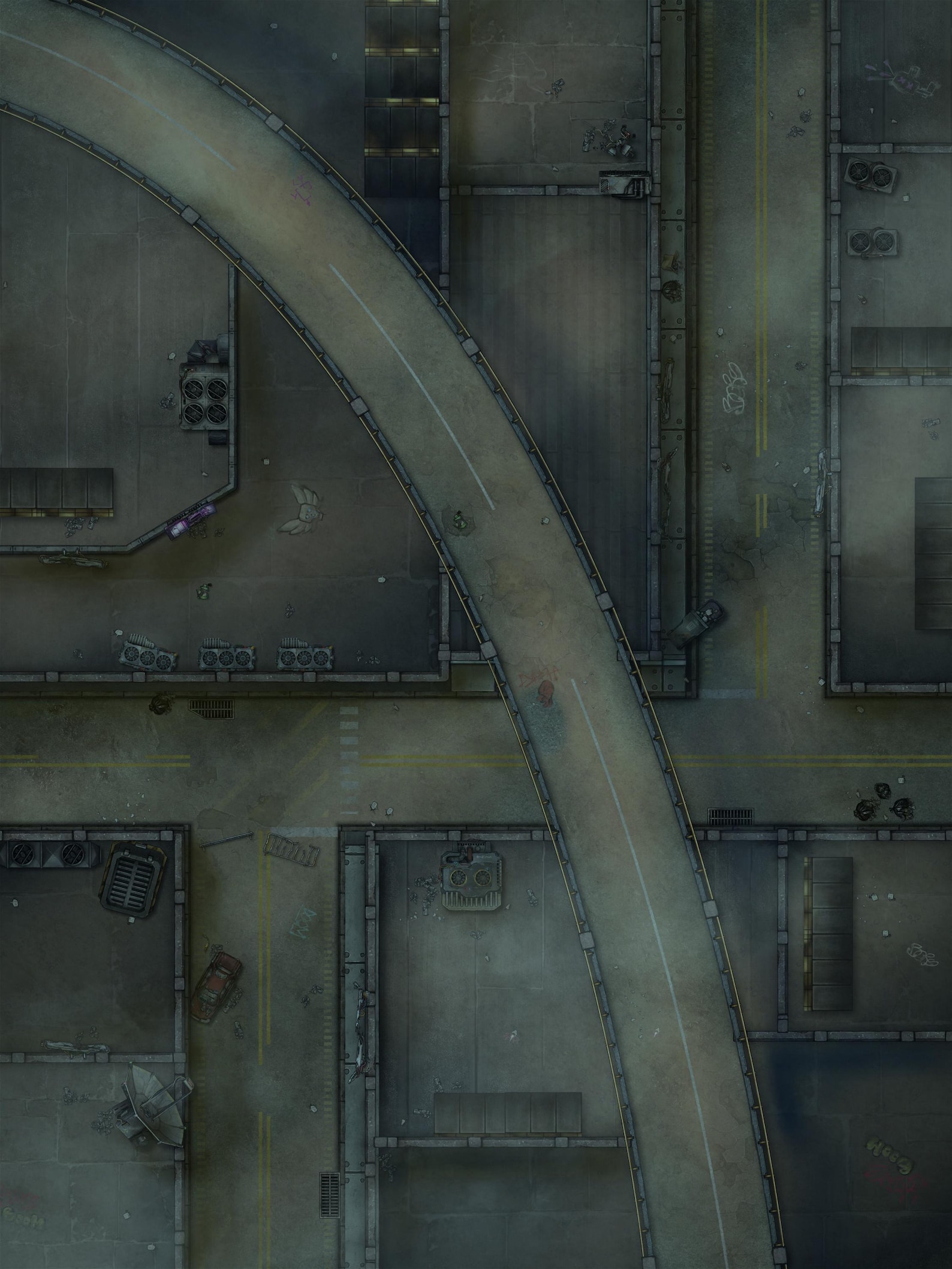 Modern City Battlemap, City Streets, Dnd Map, TTRPG Map, Cyberpunk, D&D ...