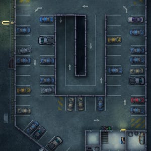 Modern Parking Lot Battlemap, Dnd Map, Modern Maps, Sci Fi Battlemap ...