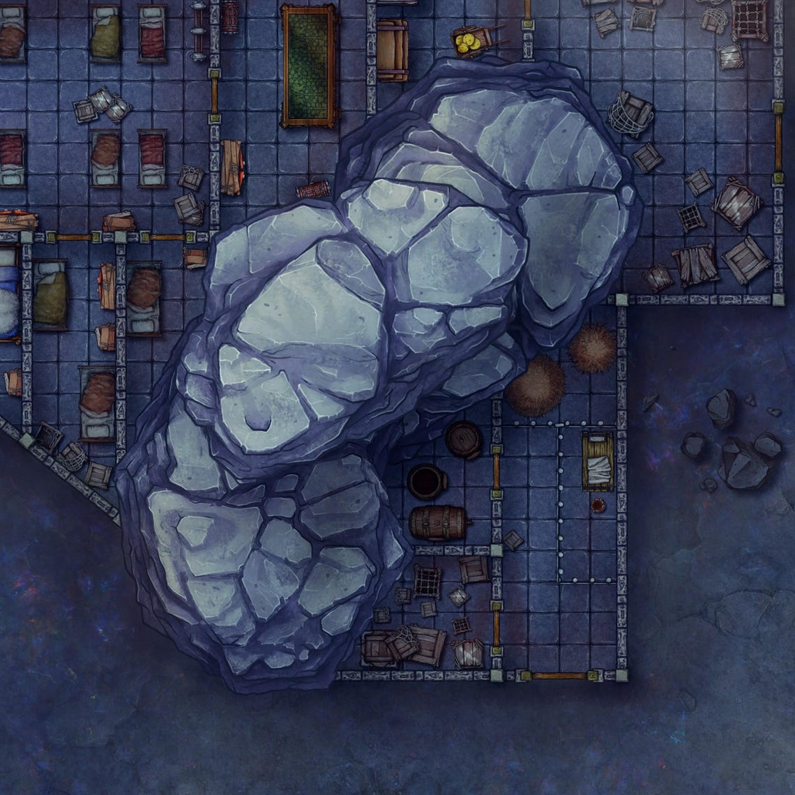 Underdark Fort Battlemap, Dnd Map, Cave, Castle, D&D, Battle Map ...