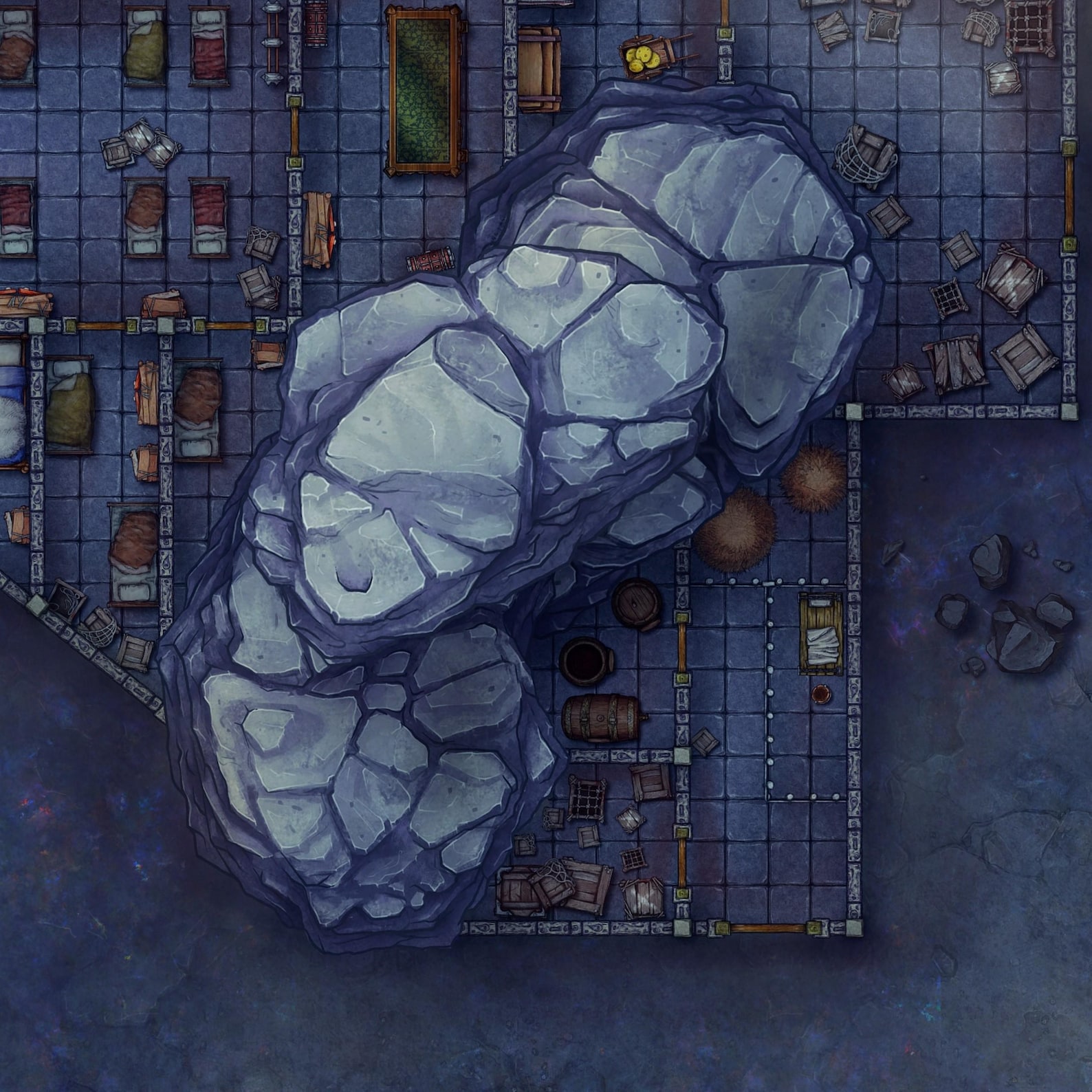 Underdark Fort Battlemap, Dnd Map, Cave, Castle, D&D, Battle Map ...