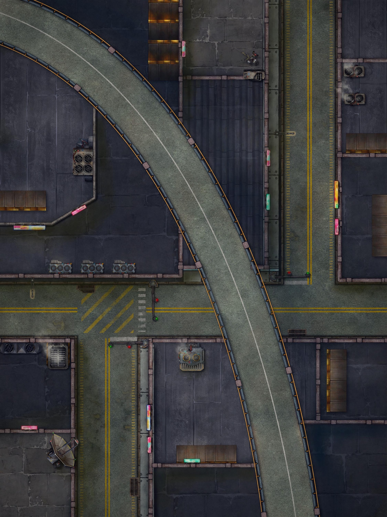 Modern City Battlemap, City Streets, Dnd Map, TTRPG Map, Cyberpunk, D&D ...