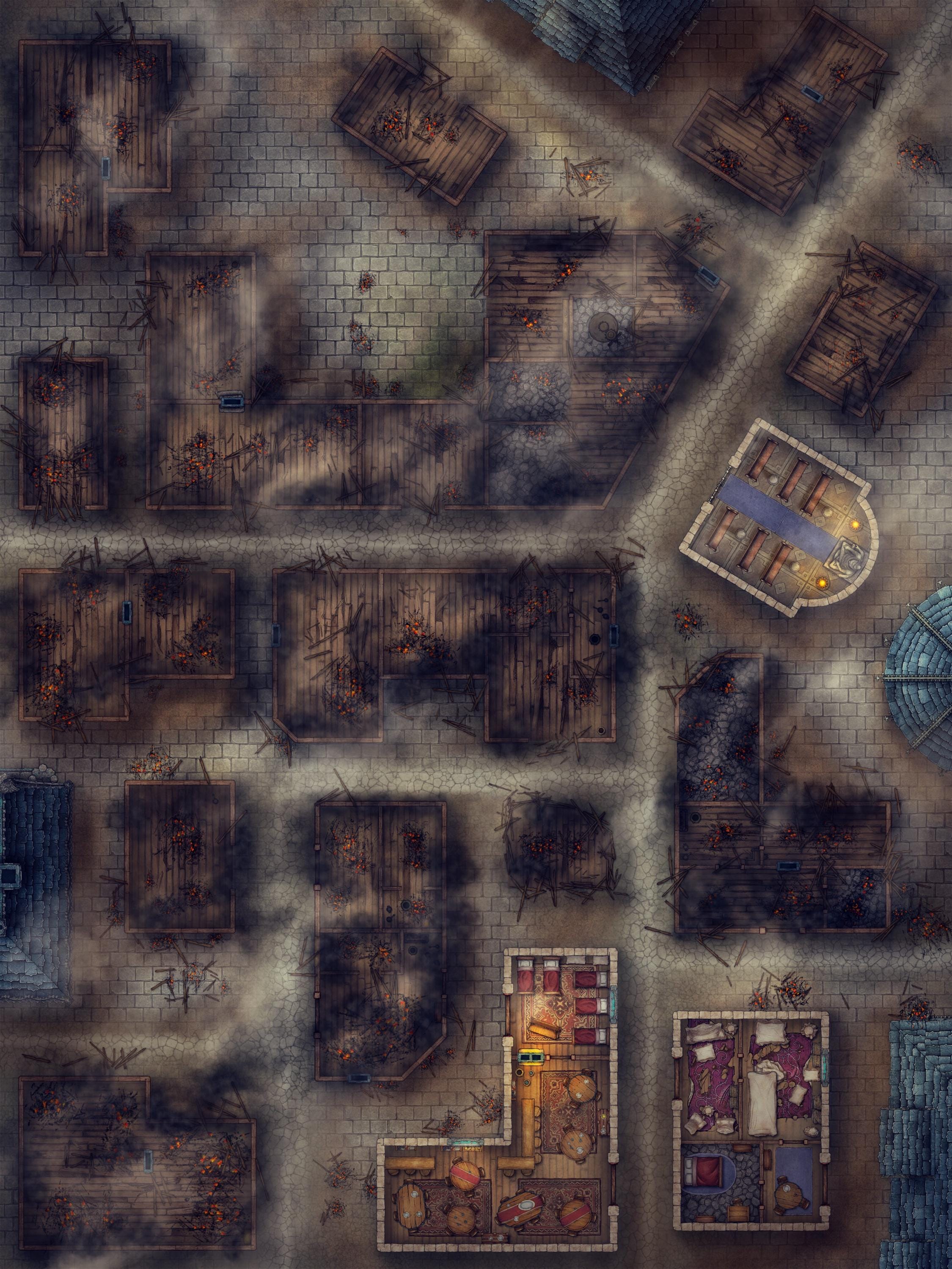 City Battlemap, Dnd Map, City Streets, Town, D&D, Urban, Battlemap, RPG ...