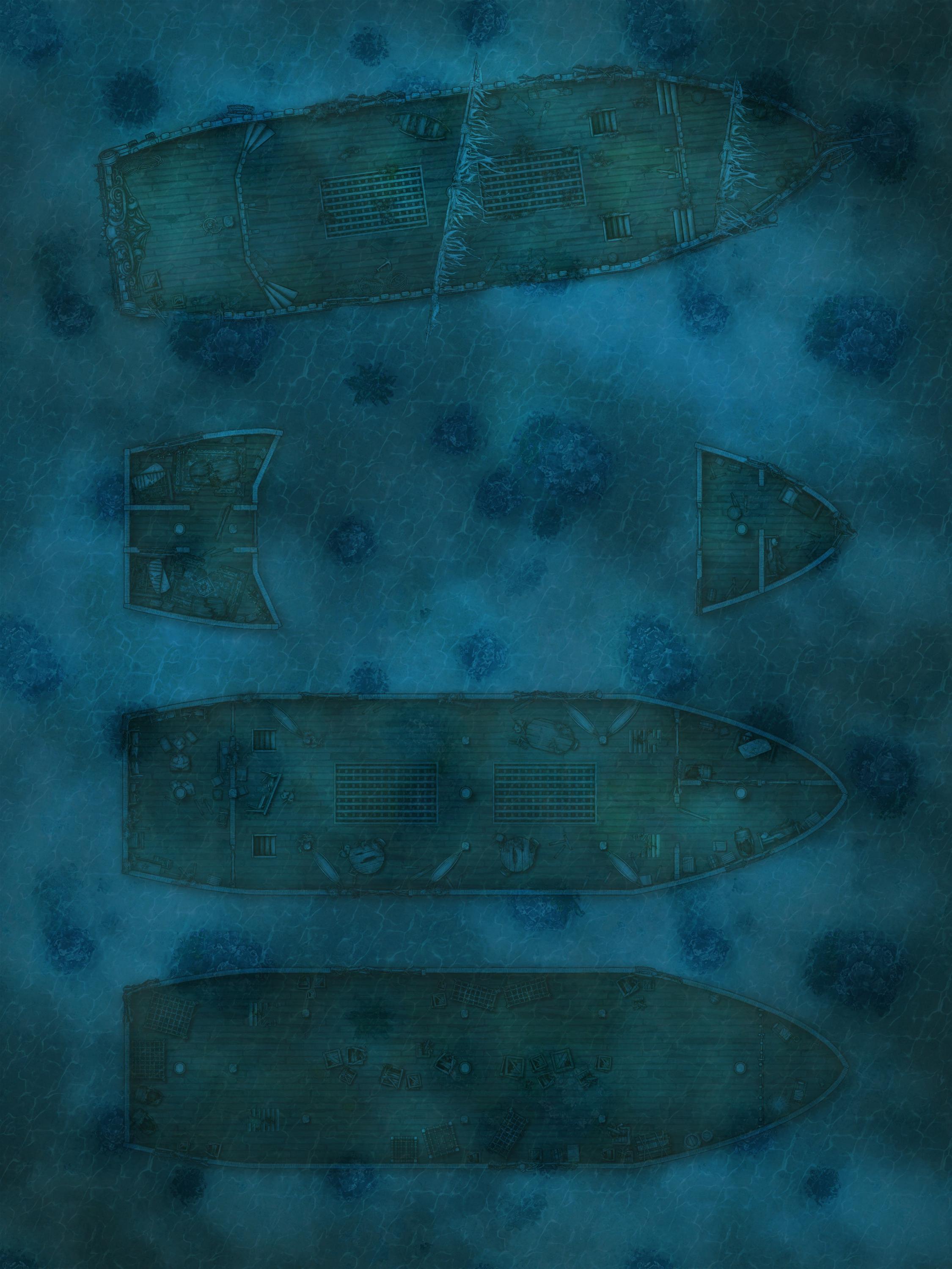 Shipwreck Battlemap, Dnd Map, Ship, Ruins, D&D, Battle Map, Dungeons ...