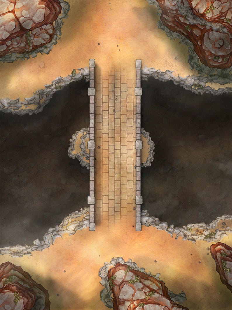 Bridge Battlemap, Dnd Map, Cliff, D&D, Battle Map, Dungeons and Dragons ...