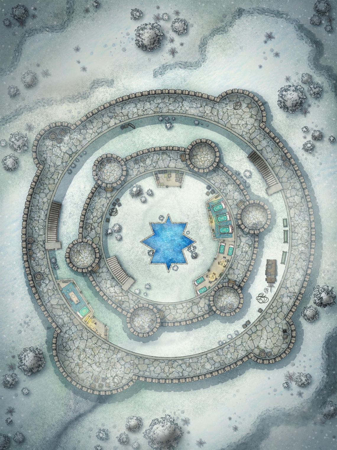 Elven Castle, Fort, Dnd Maps, Battlemap, D&D, Pathfinder, Town Map ...