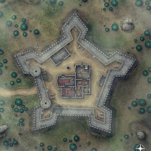 Star Fort Battlemap, Dnd Map, Castle, D&D, Tower, Battle Map, Gridded ...