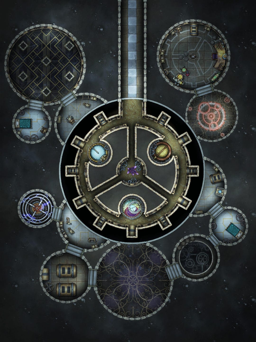 Steampunk Battlemap, Dnd Map, D&D, Battlemap, Clockwork, Dungeons and ...