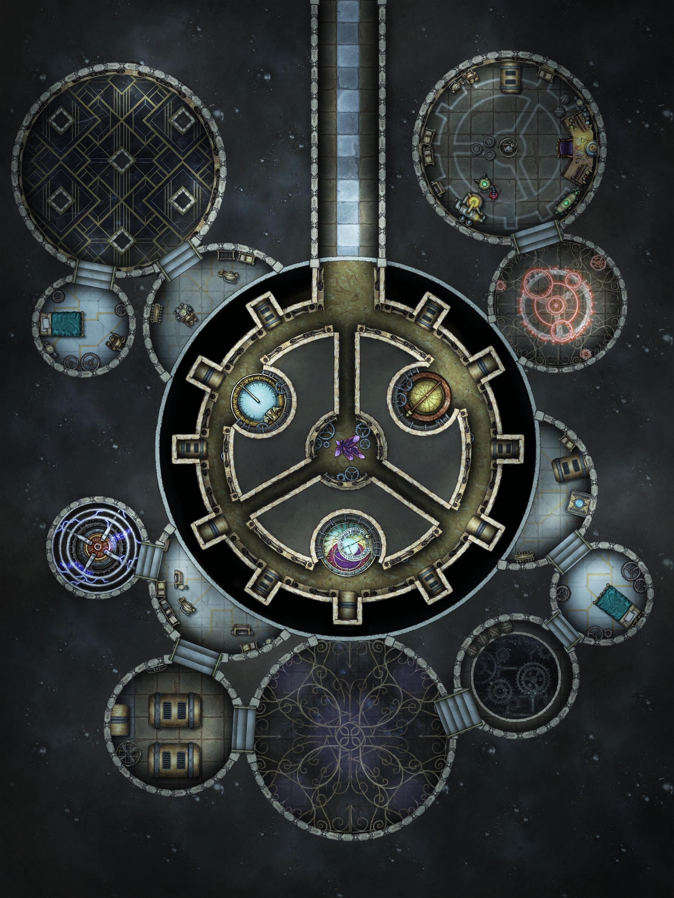 Steampunk Battlemap, Dnd Map, D&D, Battlemap, Clockwork, Dungeons and ...