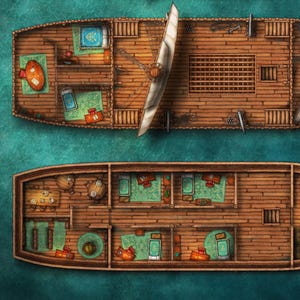 Ship Battlemap, Dnd Map, D&D, Battle Map, Dungeons and Dragons, 5e ...
