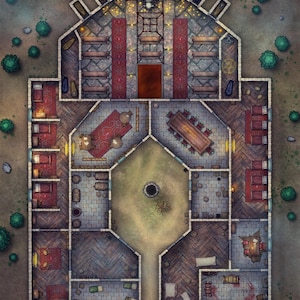 Monastery Battlemap, Dnd Map, Church, Shrine, D&D, Battle Map, Temple ...