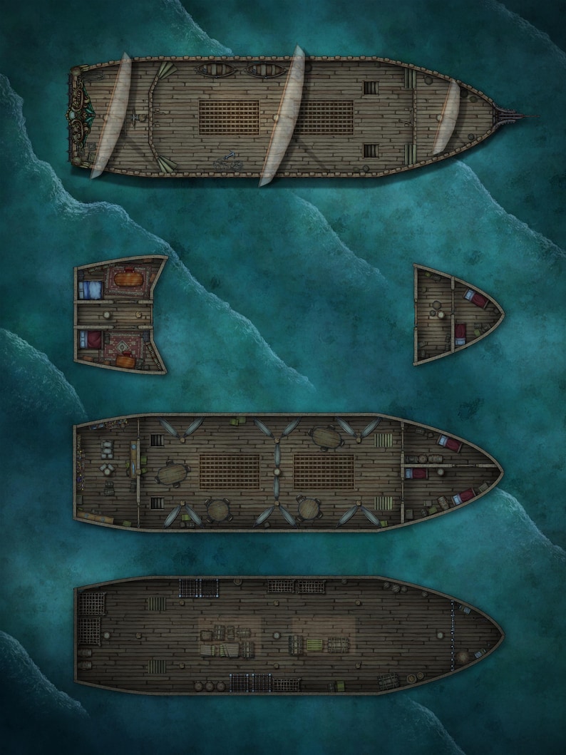 Shipwreck Battlemap, Dnd Map, Ship, Ruins, D&D, Battle Map, Dungeons ...