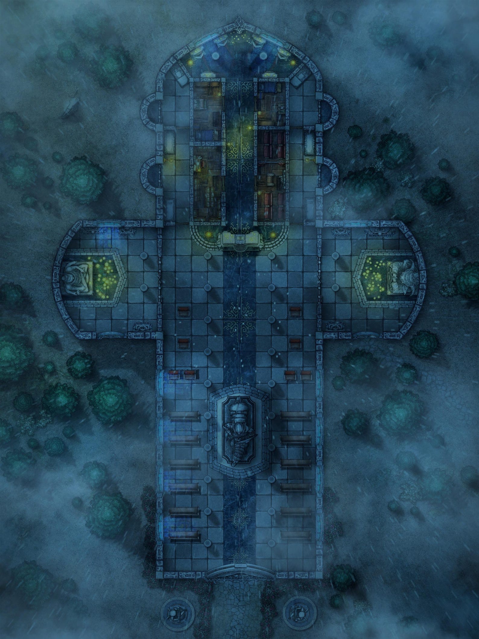 Cathedral Battlemap, Dnd Map, D&D, Battlemap, Temple, Church, Dungeons ...