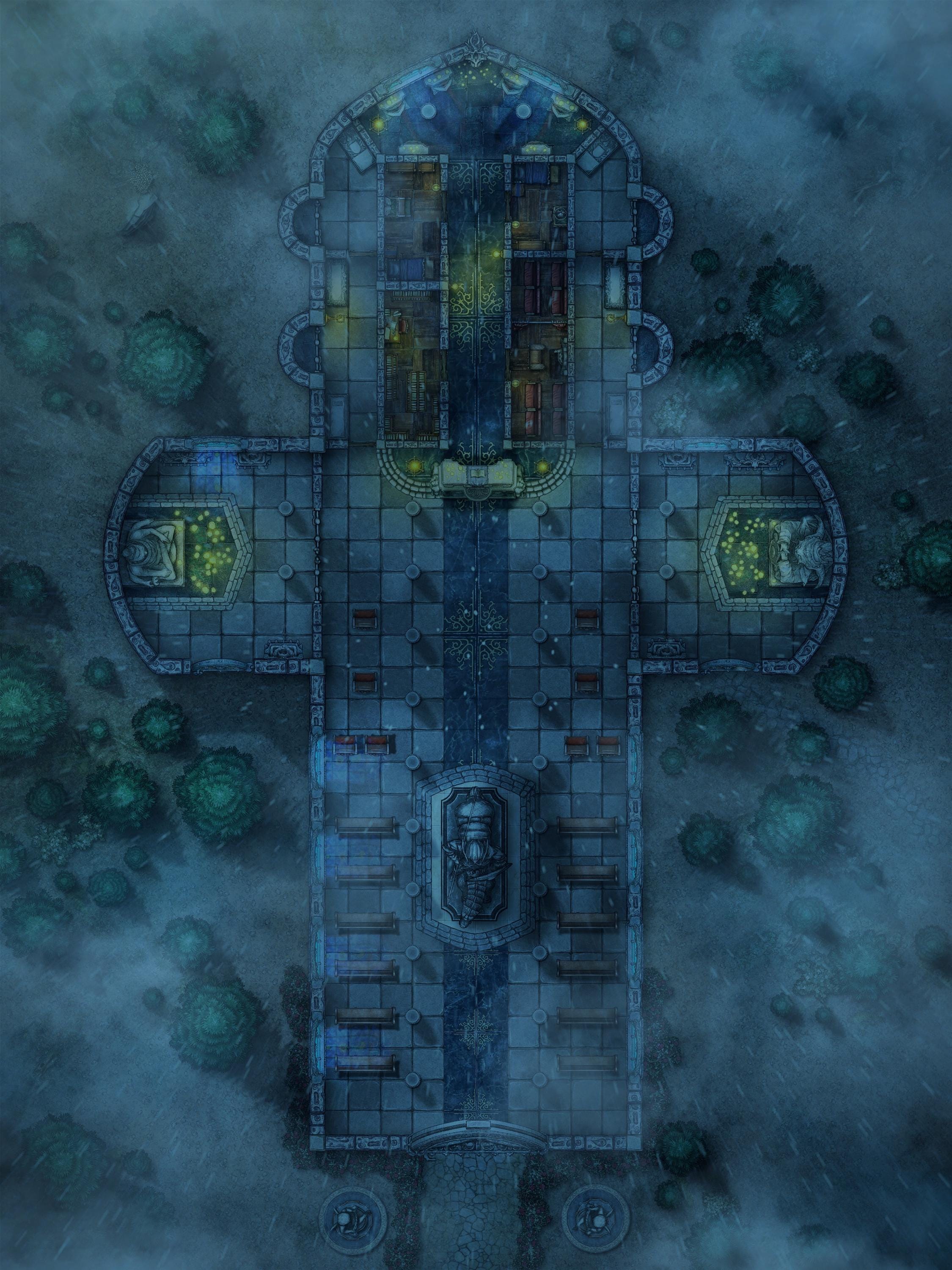 Cathedral Battlemap, Dnd Map, D&D, Battlemap, Temple, Church, Dungeons ...
