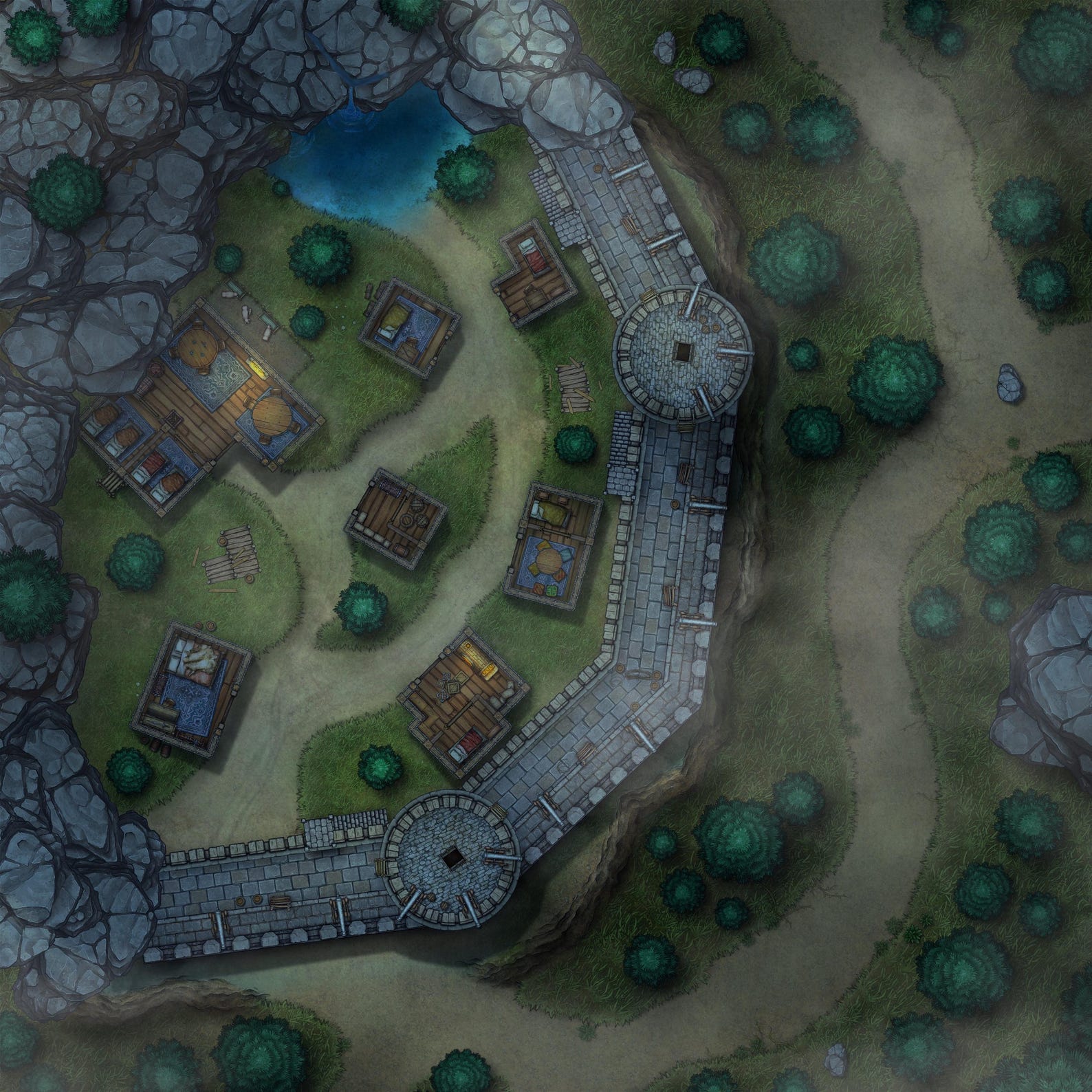 Fort Battlemap, Dnd Map, Castle Map, Island, D&D, Coastal, Pirate, RPG ...