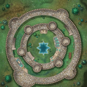 Elven Castle, Fort, Dnd Maps, Battlemap, D&D, Pathfinder, Town Map ...