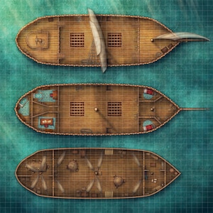 Ship Battlemap, Dnd Map, Sailing Ship, D&D, Battle Map, Dungeons and ...