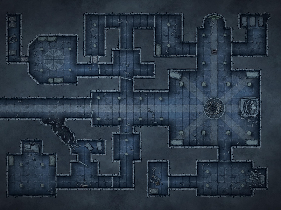 Castle Battlemap, Dnd Map, Crypt, Dwarven, D&D, Battle Map, Dungeon ...
