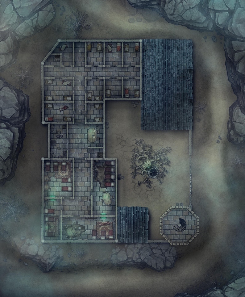 Jail Battlemap, Dnd Map, D&D, Asylum, Prison, Dungeons and Dragons, 5e ...