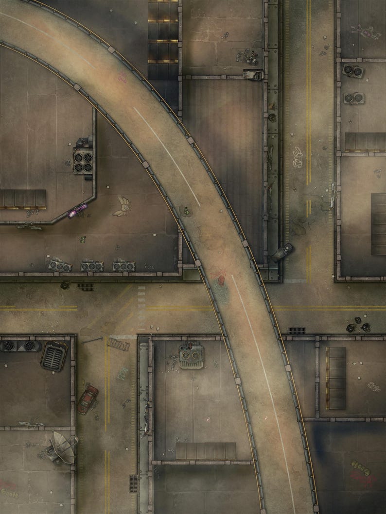 Modern City Battlemap, City Streets, Dnd Map, TTRPG Map, Cyberpunk, D&D ...