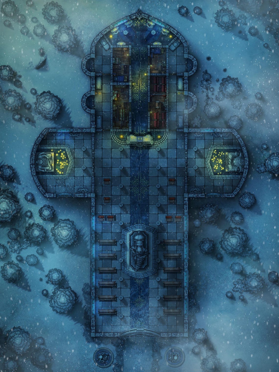 Cathedral Battlemap, Dnd Map, D&D, Battlemap, Temple, Church, Dungeons ...