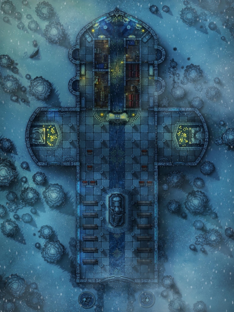Cathedral Battlemap, Dnd Map, D&D, Battlemap, Temple, Church, Dungeons ...