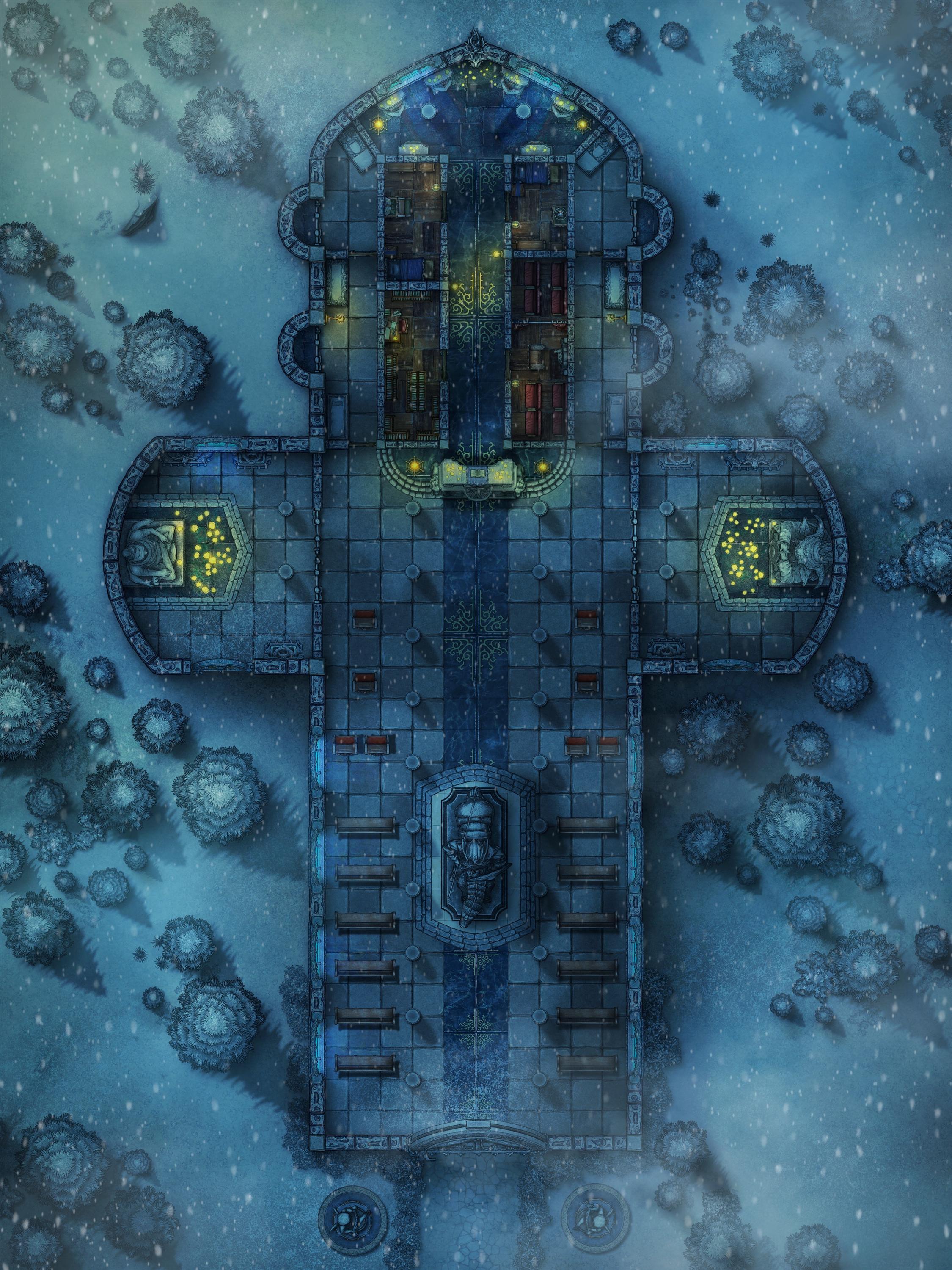 Cathedral Battlemap, Dnd Map, D&D, Battlemap, Temple, Church, Dungeons ...