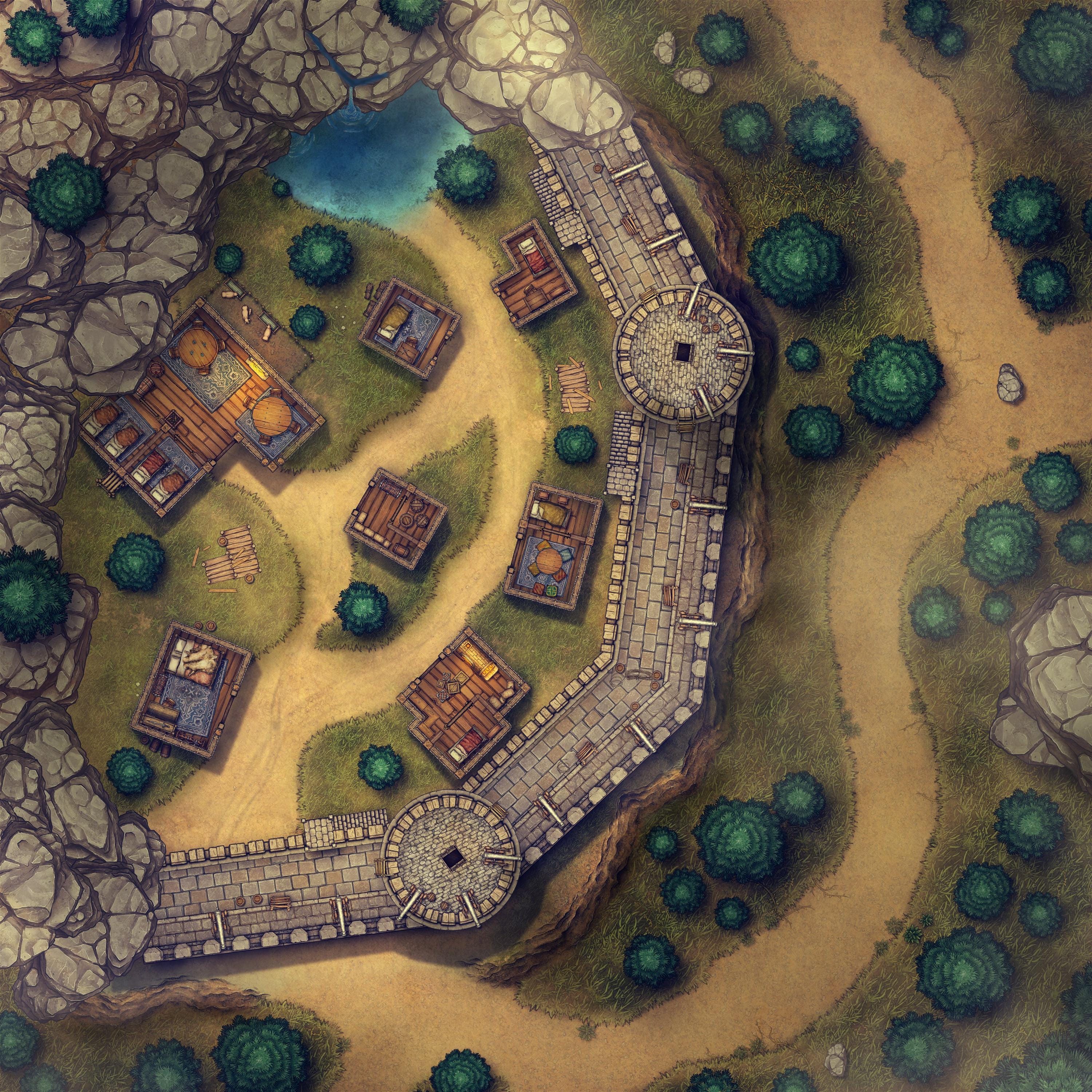 Fort Battlemap, Dnd Map, Castle Map, Island, D&D, Coastal, Pirate, RPG ...