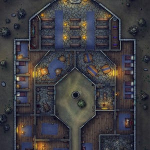 Monastery Battlemap, Dnd Map, Church, Shrine, D&D, Battle Map, Temple ...