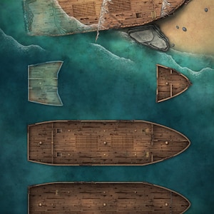 Shipwreck Battlemap, Dnd Map, Ship, Ruins, D&D, Battle Map, Dungeons ...