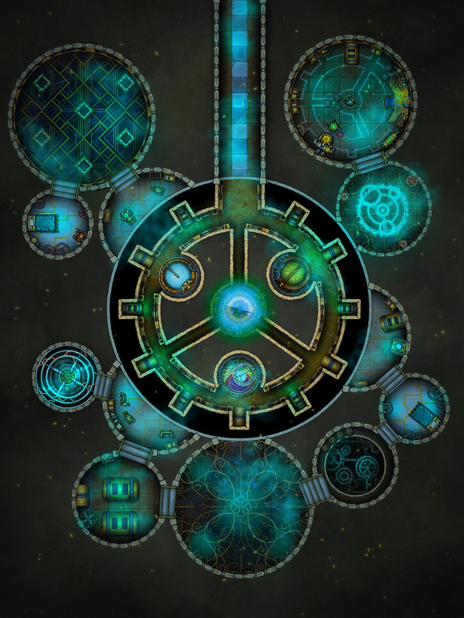 Steampunk Battlemap, Dnd Map, D&D, Battlemap, Clockwork, Dungeons and ...