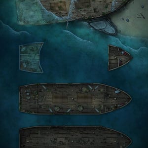 Shipwreck Battlemap, Dnd Map, Ship, Ruins, D&D, Battle Map, Dungeons ...