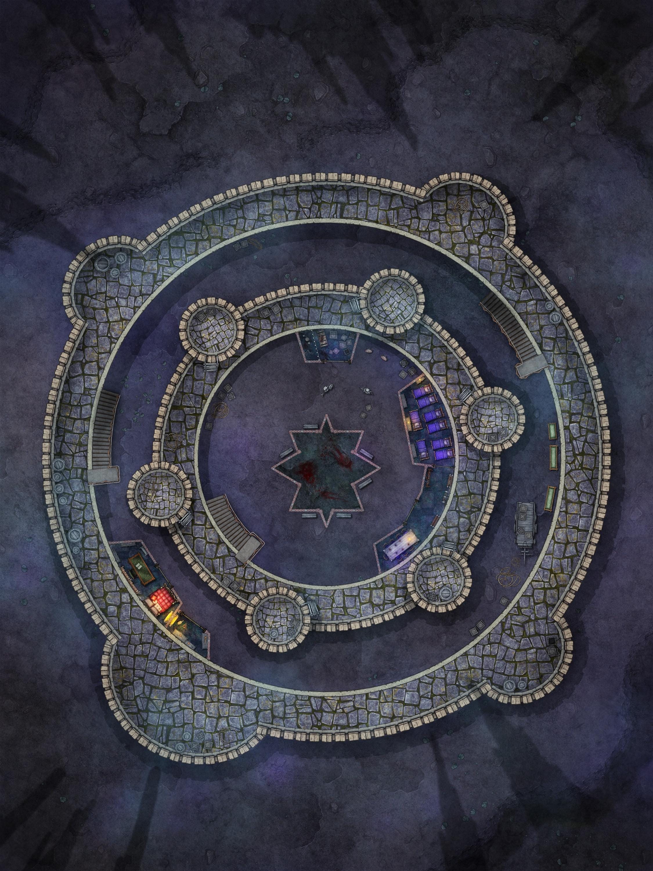 Elven Castle, Fort, Dnd Maps, Battlemap, D&D, Pathfinder, Town Map ...