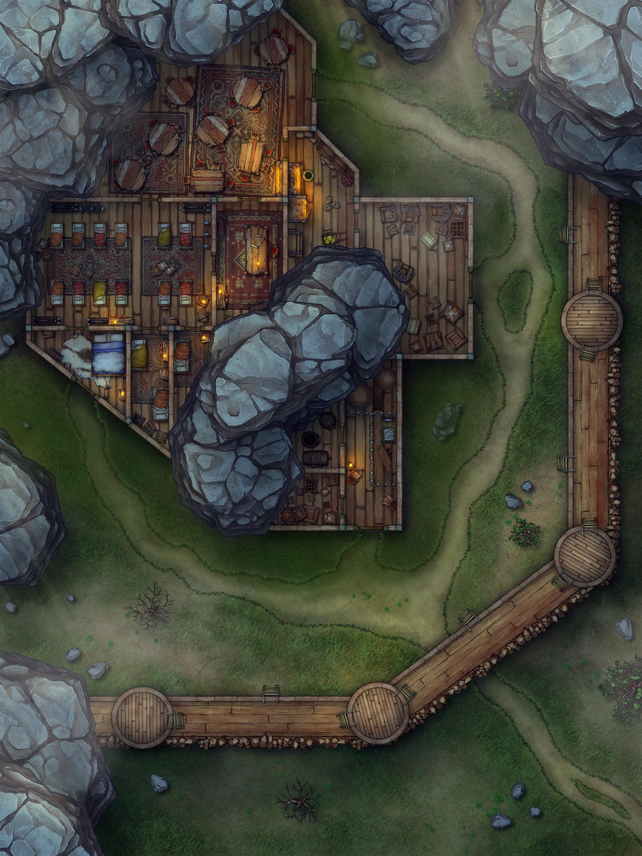 Fort Battlemap, Dnd Map, Forest, Outpost, Castle, D&D, Battle Map ...