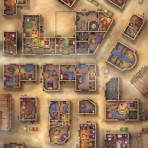 City Battlemap, Dnd Map, City Streets, Town, D&D, Urban, Battlemap, RPG ...