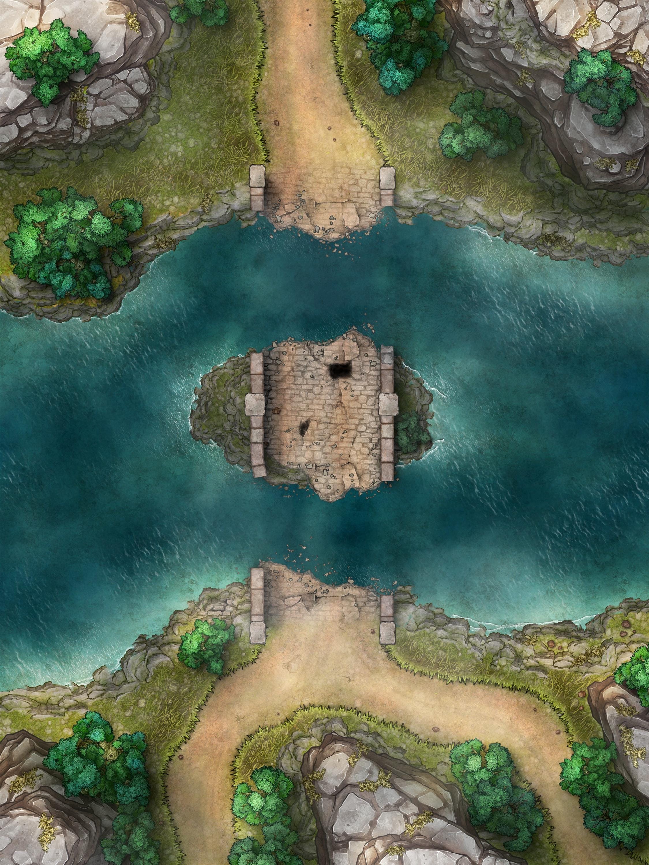 Bridge Map, DnD Map, Felswand, D&D, 5e, Roll20, Fantasy Bases, Digitale ...